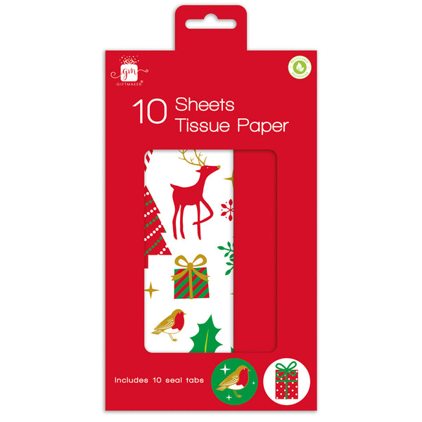 PACK OF 10 XMAS TISSUE PAPER - jfmdistributors
