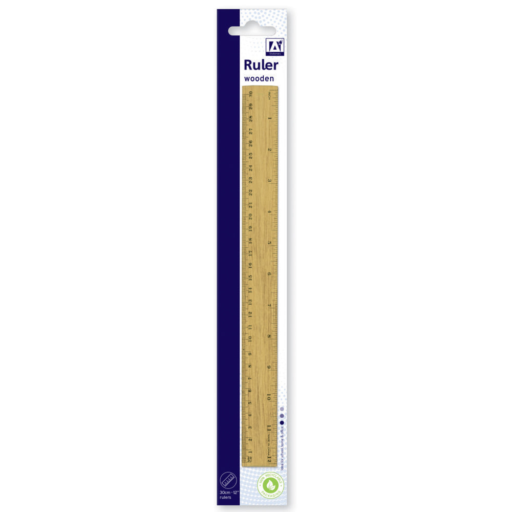 12" WOODEN RULER - jfmdistributors